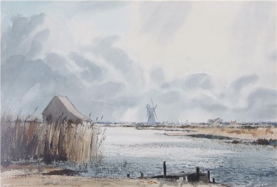 Leslie L. Hardy Moore | View across the River Thurne | MutualArt