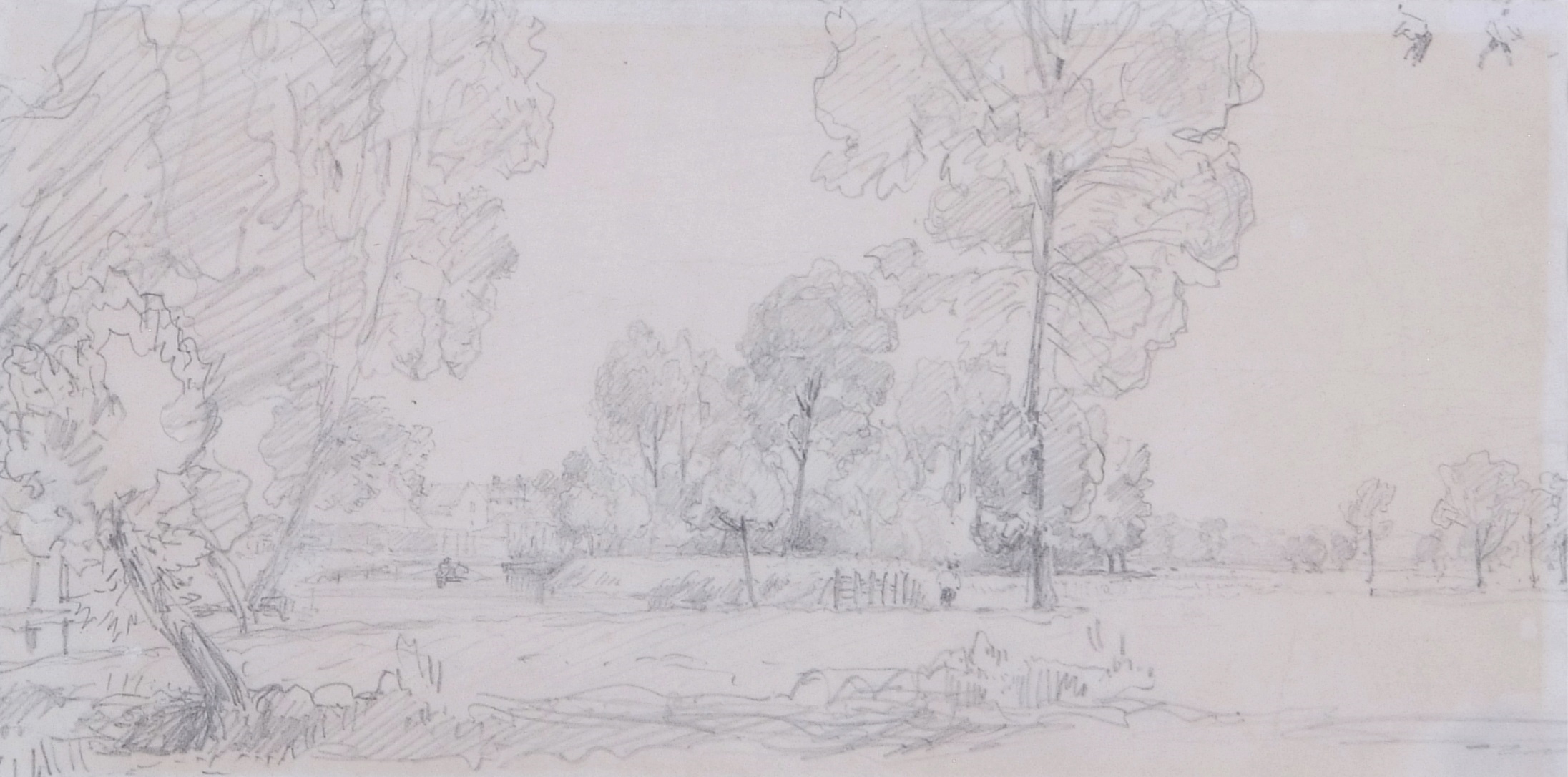 John Joseph Cotman | 'Landscape of riverine pastures with distant ...