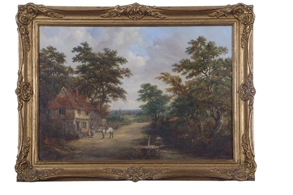 Robert Burrows | Cottages at Dedham Essex (1873) | MutualArt