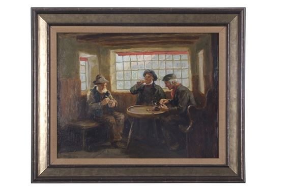 Ralph Hedley | Interior scene depicting three men in a public house ...