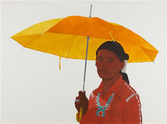 Louis DeMayo | Louis De Mayo The Yellow Umbrella Painting | MutualArt