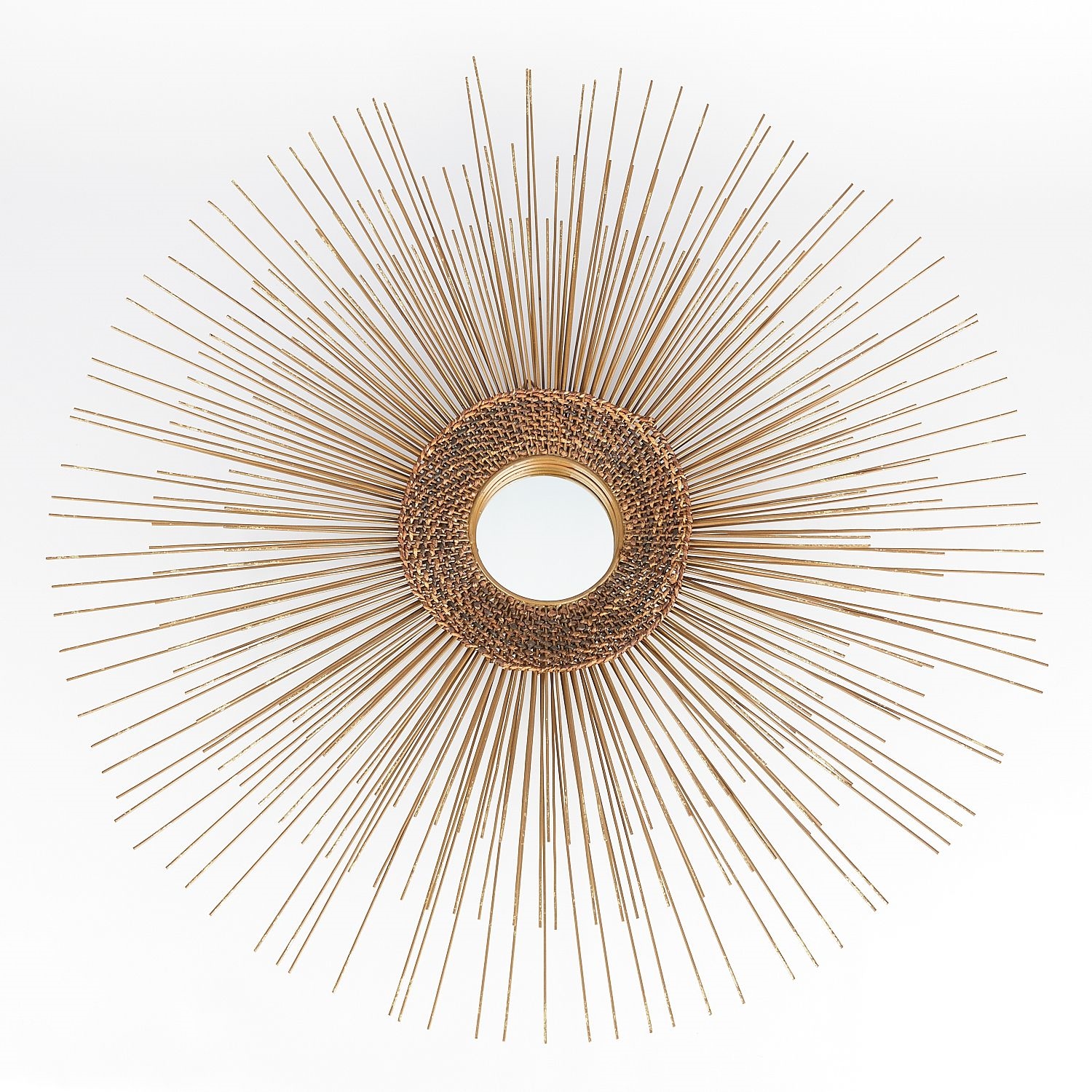 Curtis Jeré | Brutalist Sunburst Mirror Sculpture Style of Jere | MutualArt