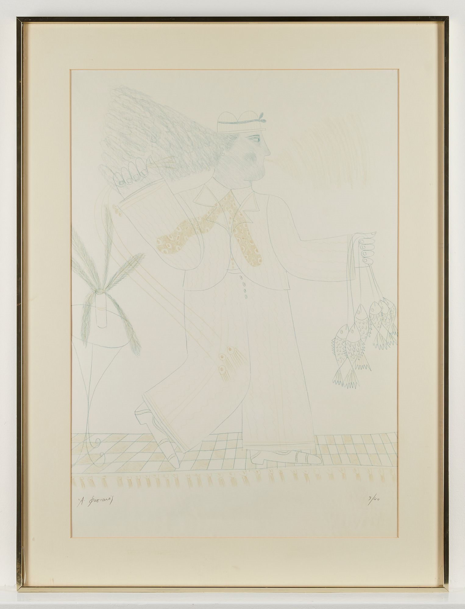 Alecos Fassianos | Alekos Fassianos Fish Lithograph | MutualArt