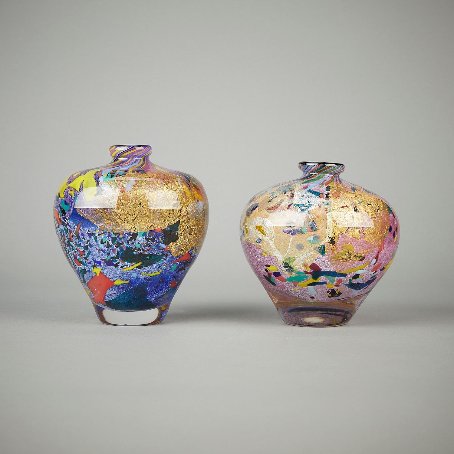 Jean-Claude Novaro | 2 Jean-Claude Novaro Handblown Glass Vases (1995) | MutualArt