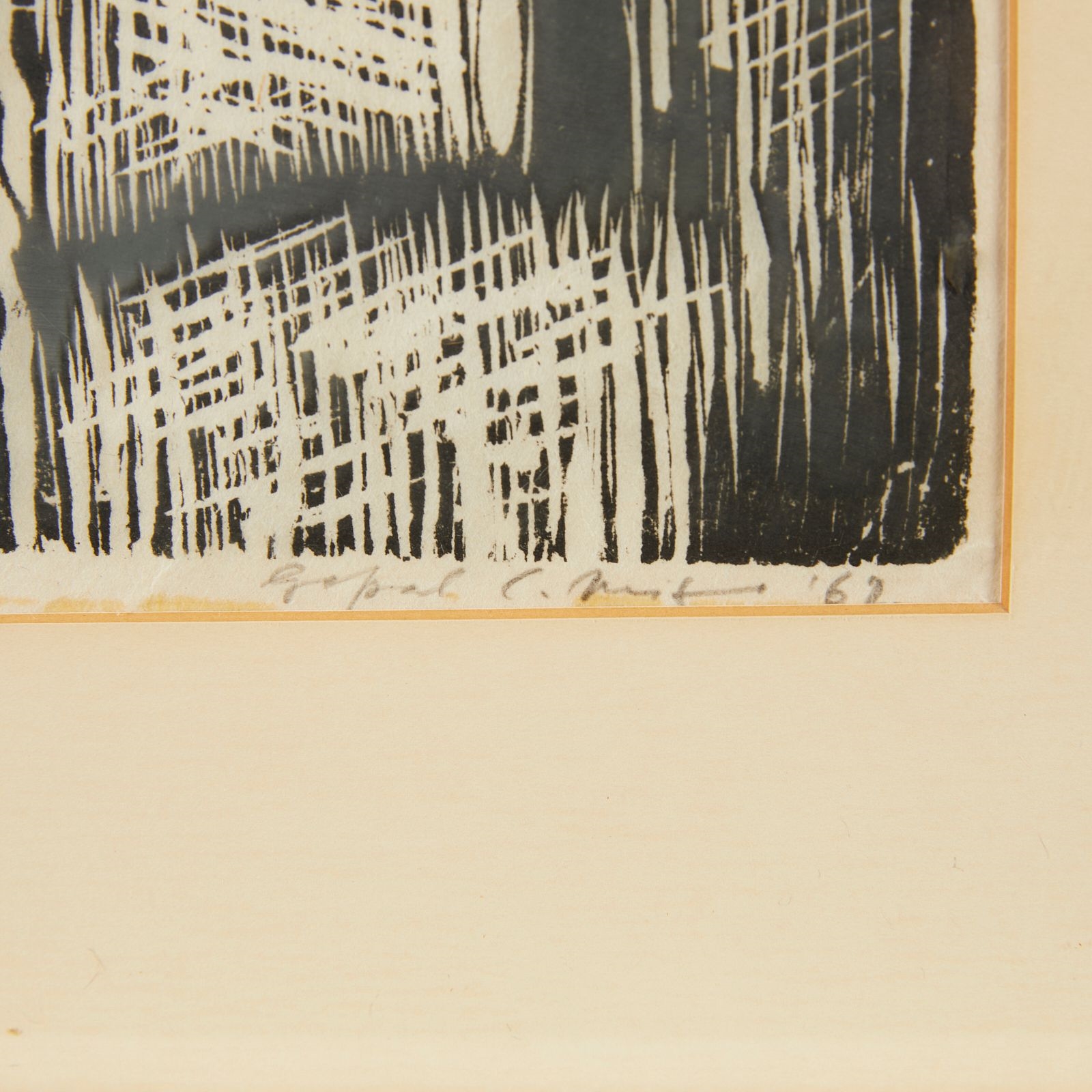 Gopal C. Mitra | Gopal Mitra Three Sisters Woodcut 1962 (1962) | MutualArt