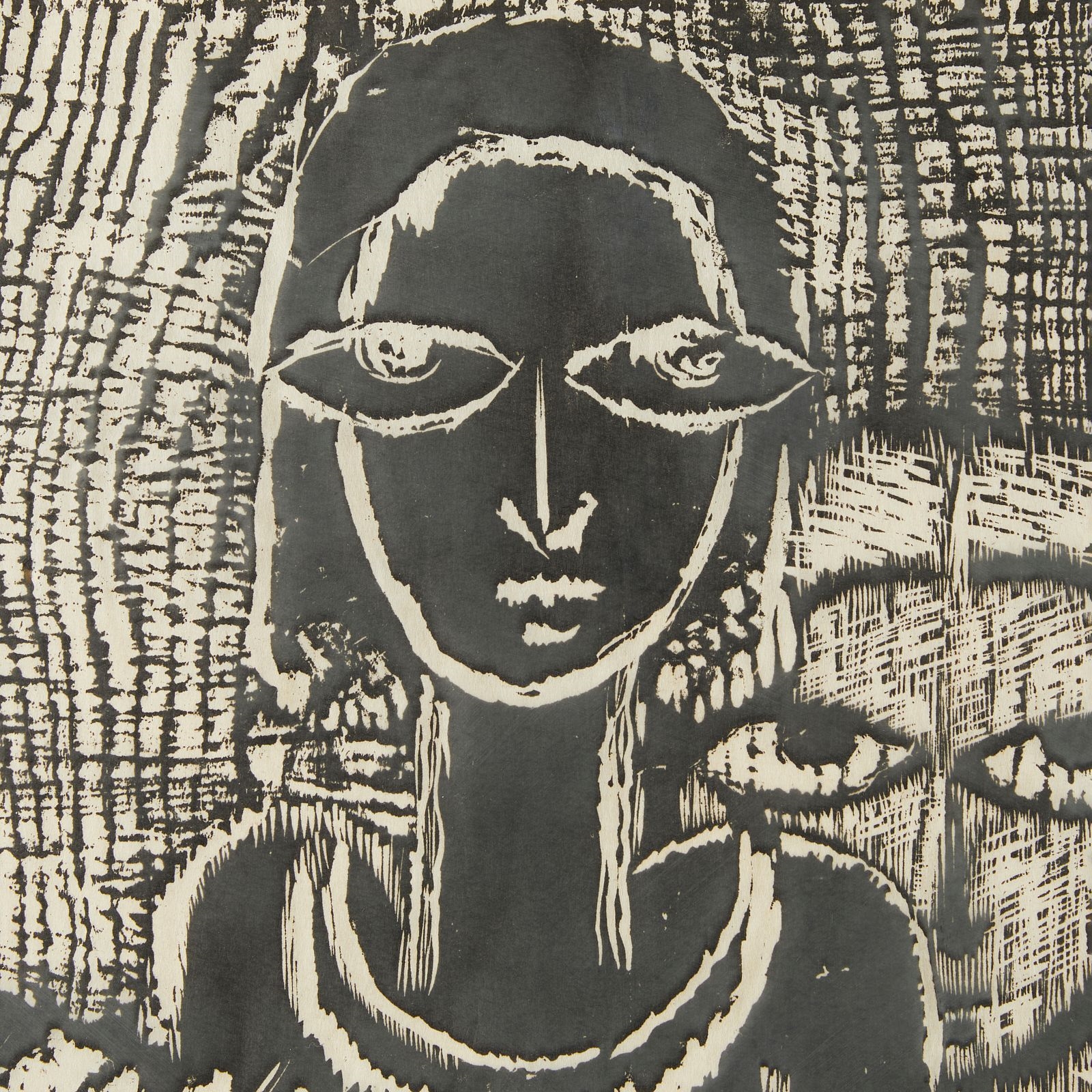Gopal C. Mitra | Gopal Mitra Three Sisters Woodcut 1962 (1962) | MutualArt