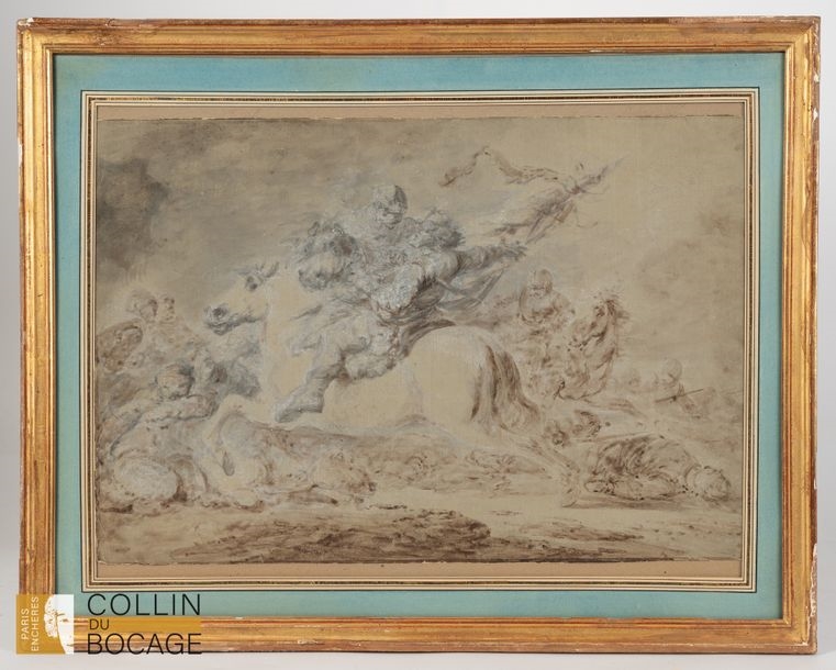 Francesco Giuseppe Casanova | Battle scene with Cossacks. Brush and ...