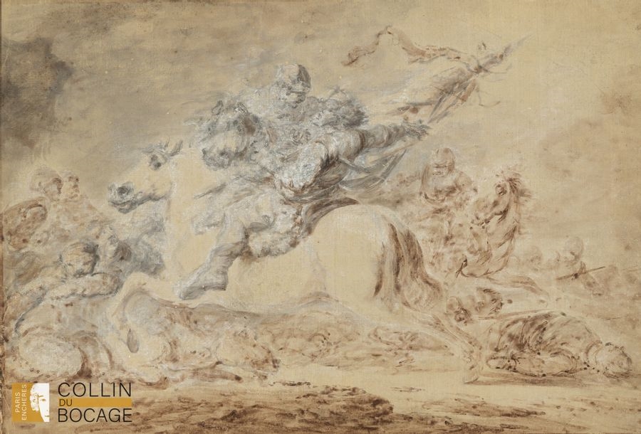 Francesco Giuseppe Casanova | Battle scene with Cossacks. Brush and ...