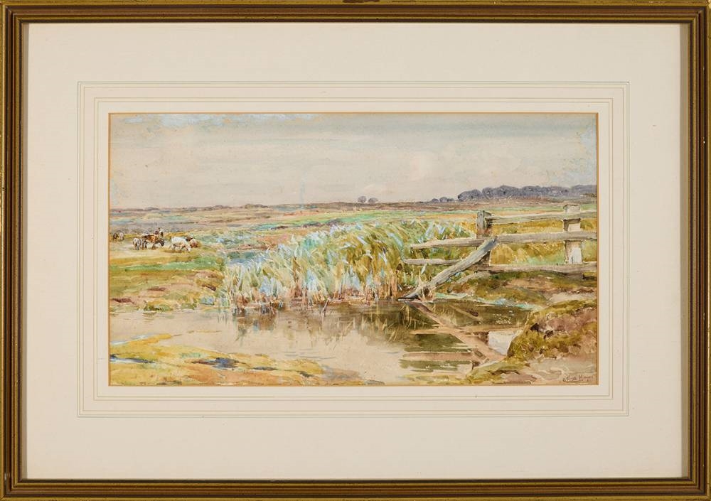 Claude Hayes | CATTLE GRAZING IN A LANDSCAPE | MutualArt