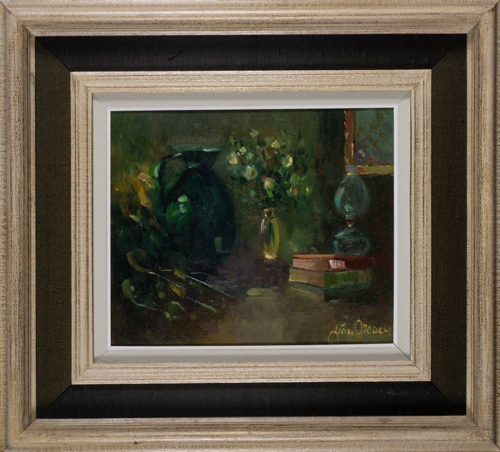 Liam Treacy | STILL LIFE WITH FLOWERS AND OIL LAMP | MutualArt