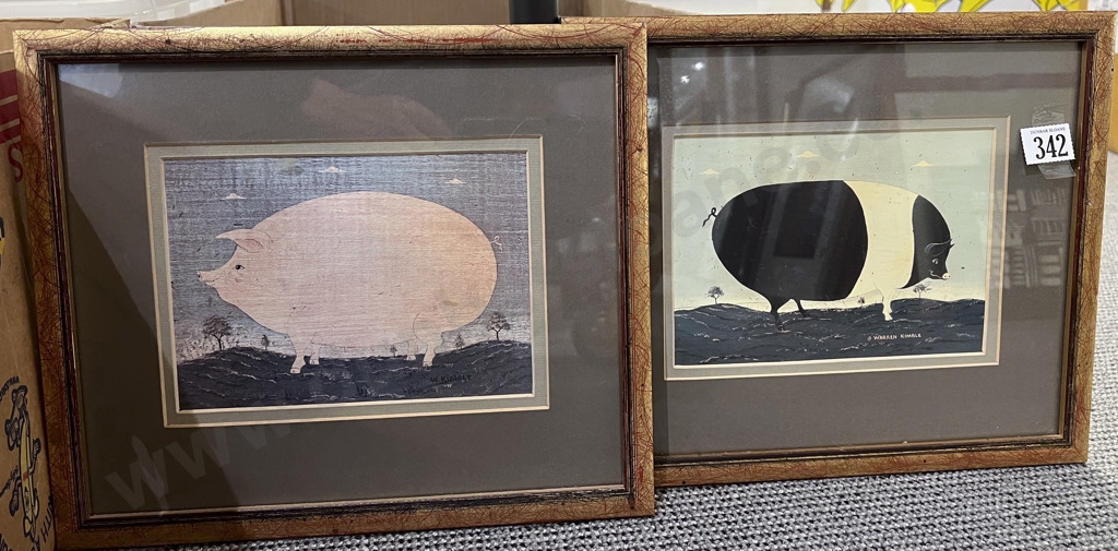 Warren Kimble | Two Warren Kimble Pig Prints | MutualArt
