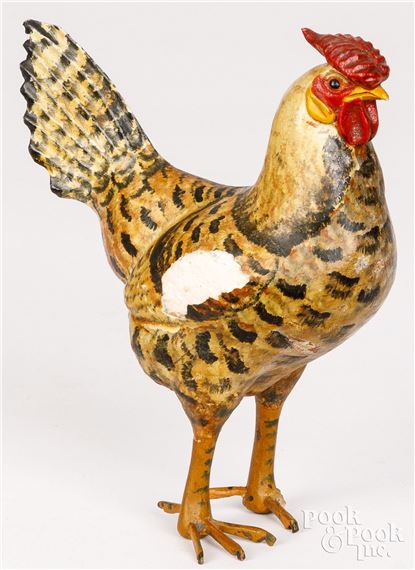 John Reber | John Reber carved and gessoed rooster | MutualArt