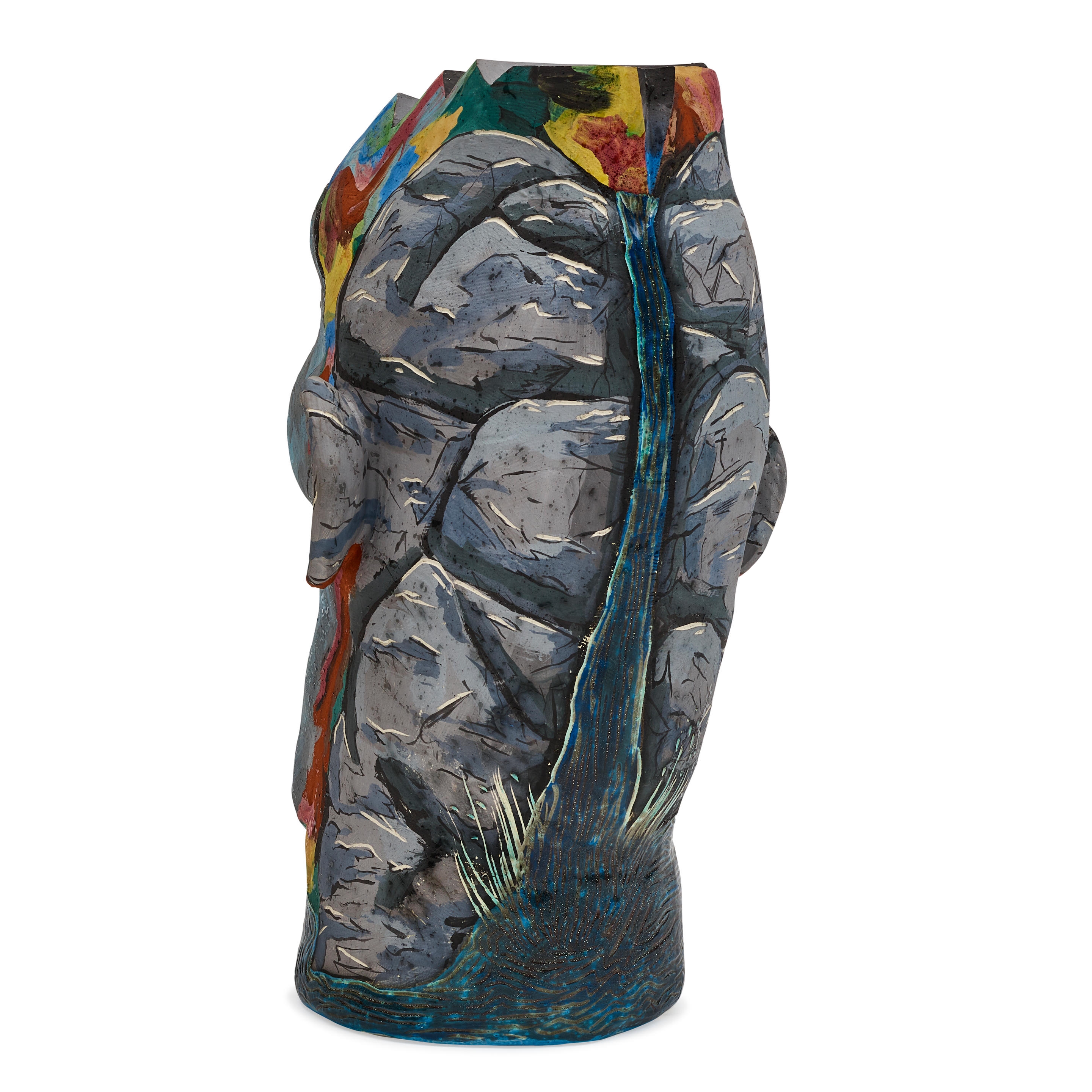 Michael Lucero | Head with Waterfall from Lake Placid | MutualArt