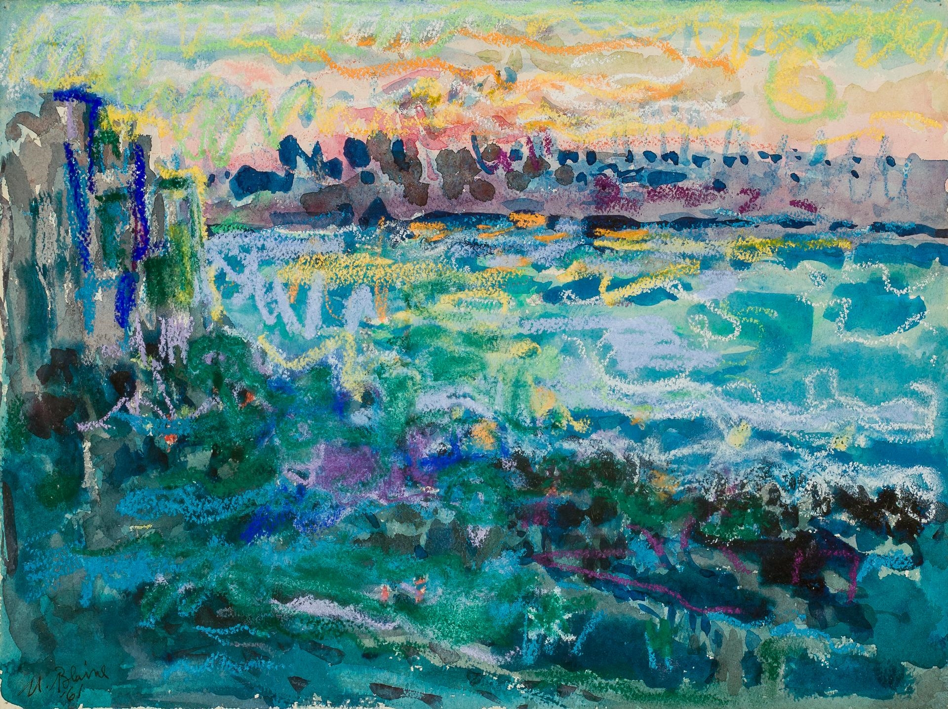Nell Blaine | Hudson River, 1961 (1961) | MutualArt