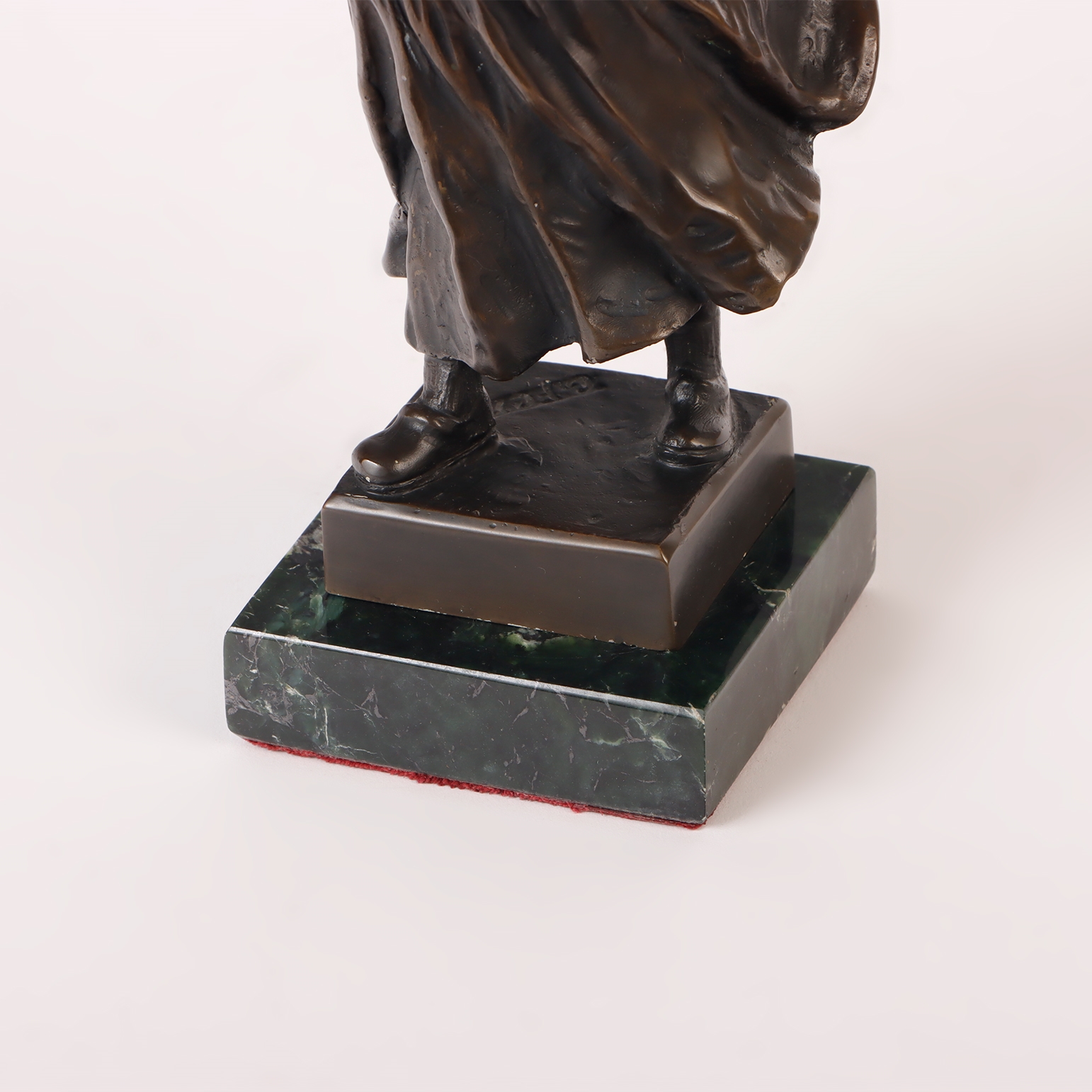 G. Ferrari | Bronze sculpture of a blindfolded little girl on verdigris ...