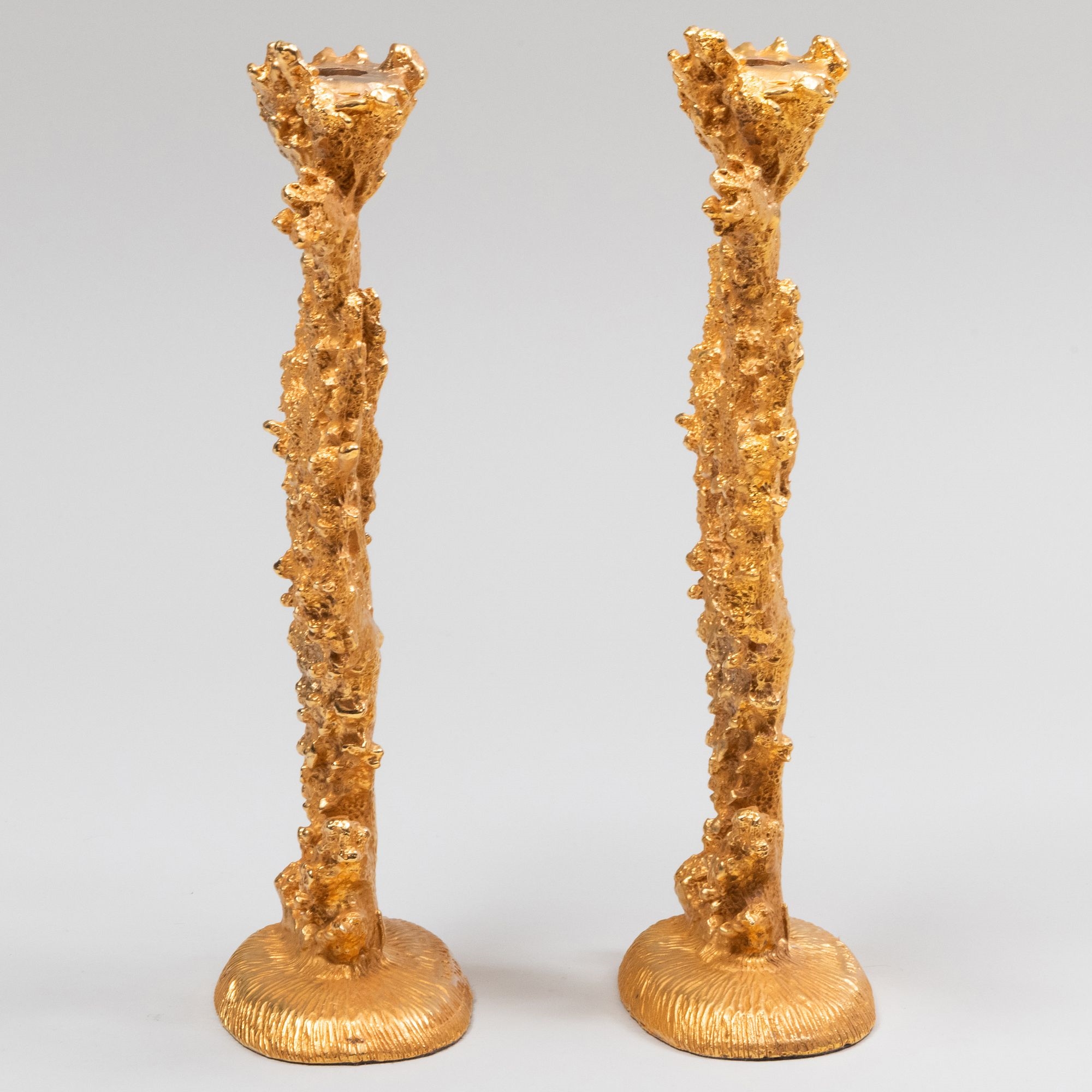 Stephane Galerneau | Pair of Galerneau Gilt-Metal Coral Form ...