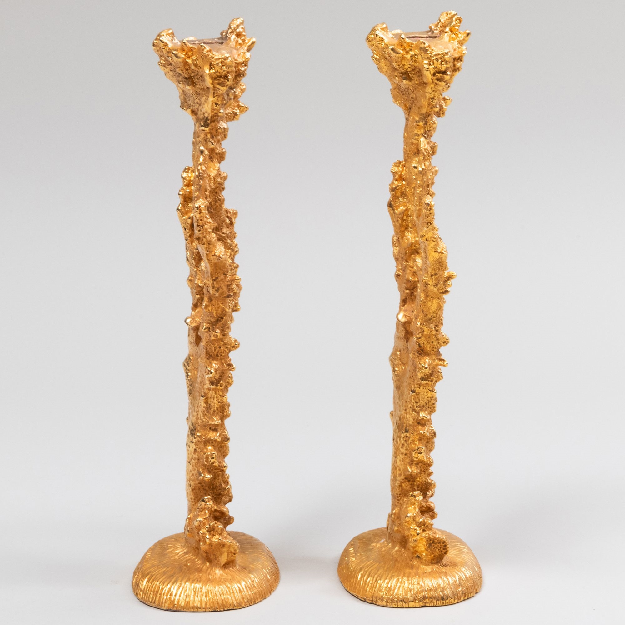 Stephane Galerneau | Pair of Galerneau Gilt-Metal Coral Form ...