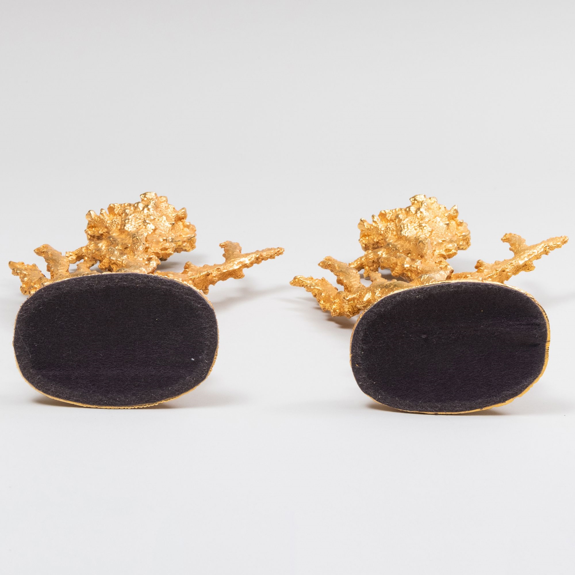 Stephane Galerneau | Pair of Galerneau Gilt-Metal Coral Form ...