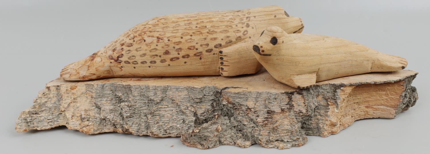 Samuel G. Dimmick | ALASKAN CARVED DRIFTWOOD SEAL FIGURES BY DIMMICK ...