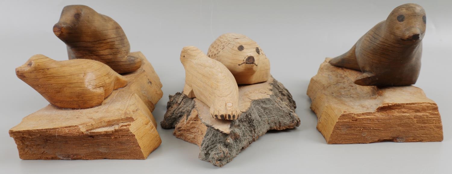 Samuel G. Dimmick | ALASKAN CARVED DRIFTWOOD SEAL FIGURES BY DIMMICK ...