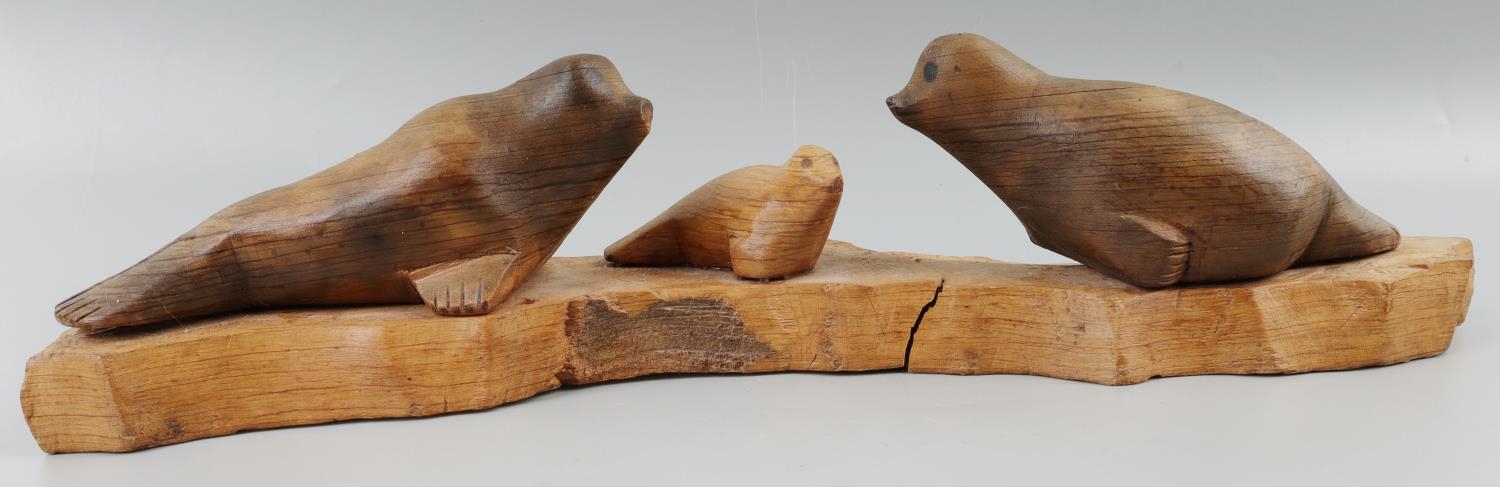 Samuel G. Dimmick | ALASKAN CARVED DRIFTWOOD SEAL FIGURES BY DIMMICK ...