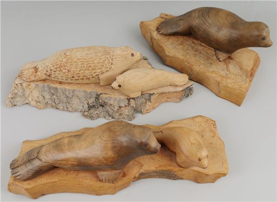 Samuel G. Dimmick | ALASKAN CARVED DRIFTWOOD SEAL FIGURES BY DIMMICK ...
