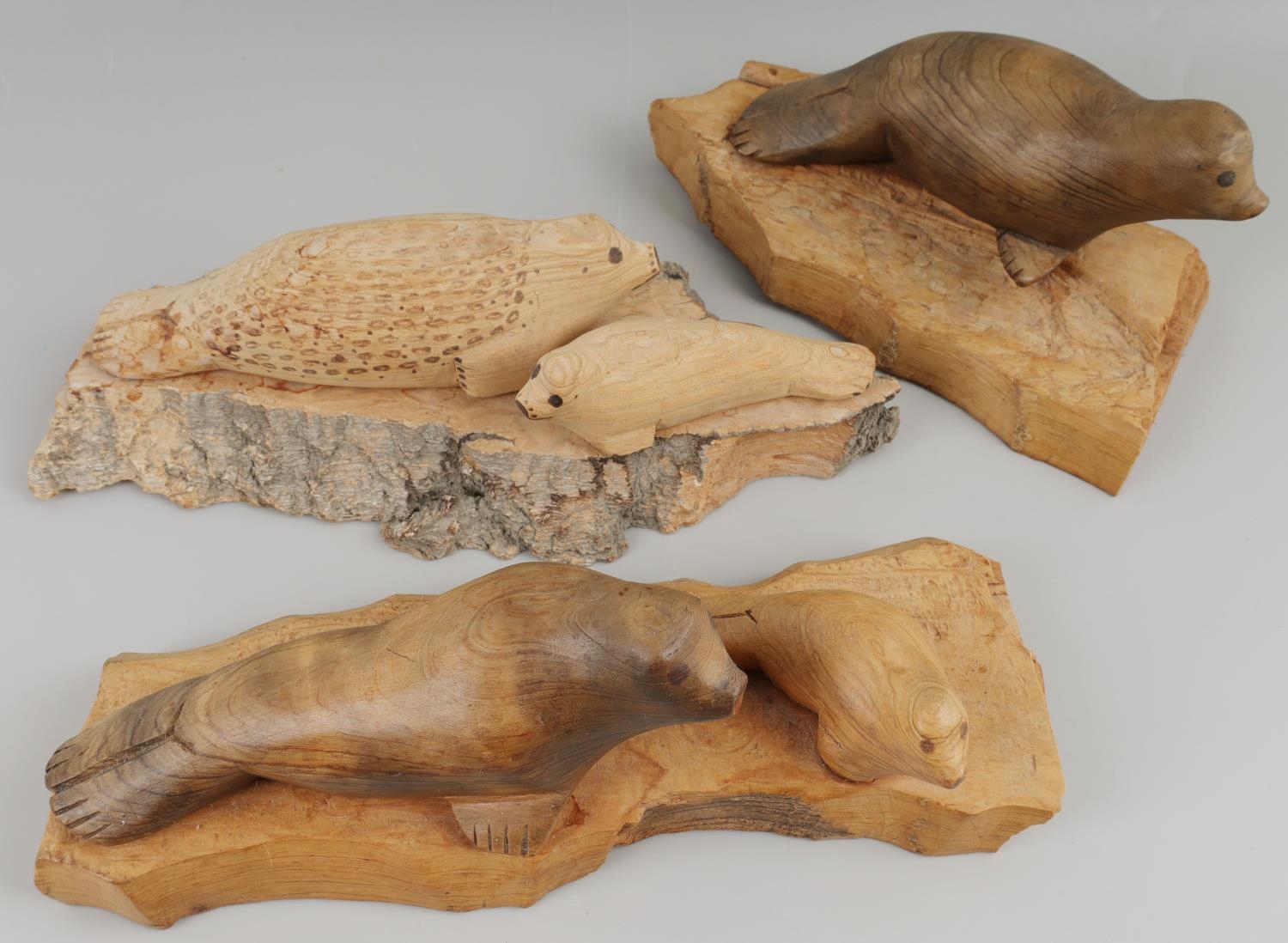 Samuel G. Dimmick | ALASKAN CARVED DRIFTWOOD SEAL FIGURES BY DIMMICK ...