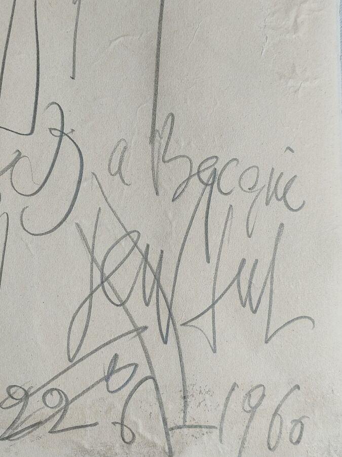 Gen Paul | Portrait d'homme, 1960. Dessin marouflé, signé, daté et ...