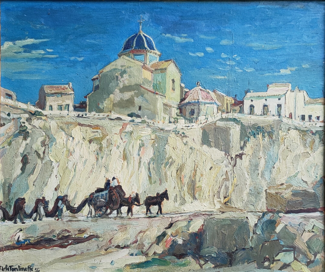 Jean de la Fontinelle | Benidorm, 1959. Huile sur carton signée et ...