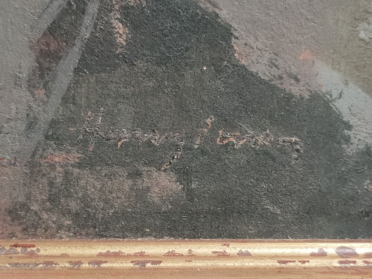 Henri Simon | La fileuse Huile sur panneau signée en bas à droite 64 x ...