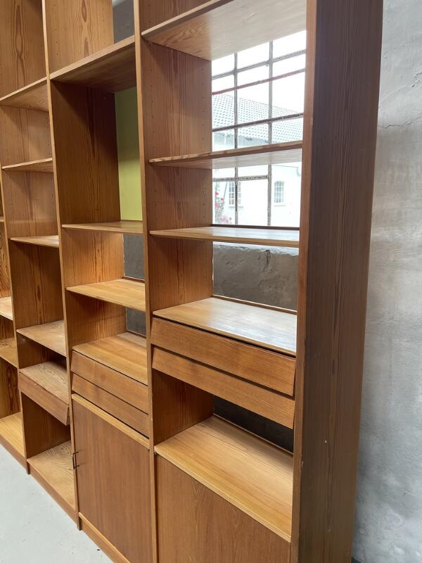 Harbo Sølvsten | Large pine wall unit consisting of seven rails and 20 ...