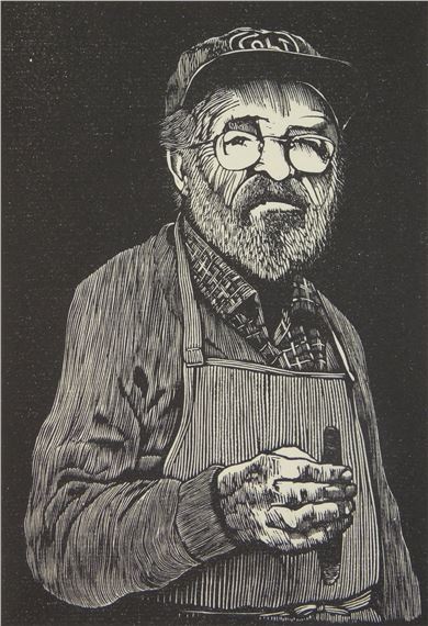 Barry Moser | Portrait of Arno Werner, Printer (1979) | MutualArt