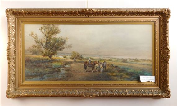Frank F. English | Figure and Horses on a Country Road (1917) | MutualArt