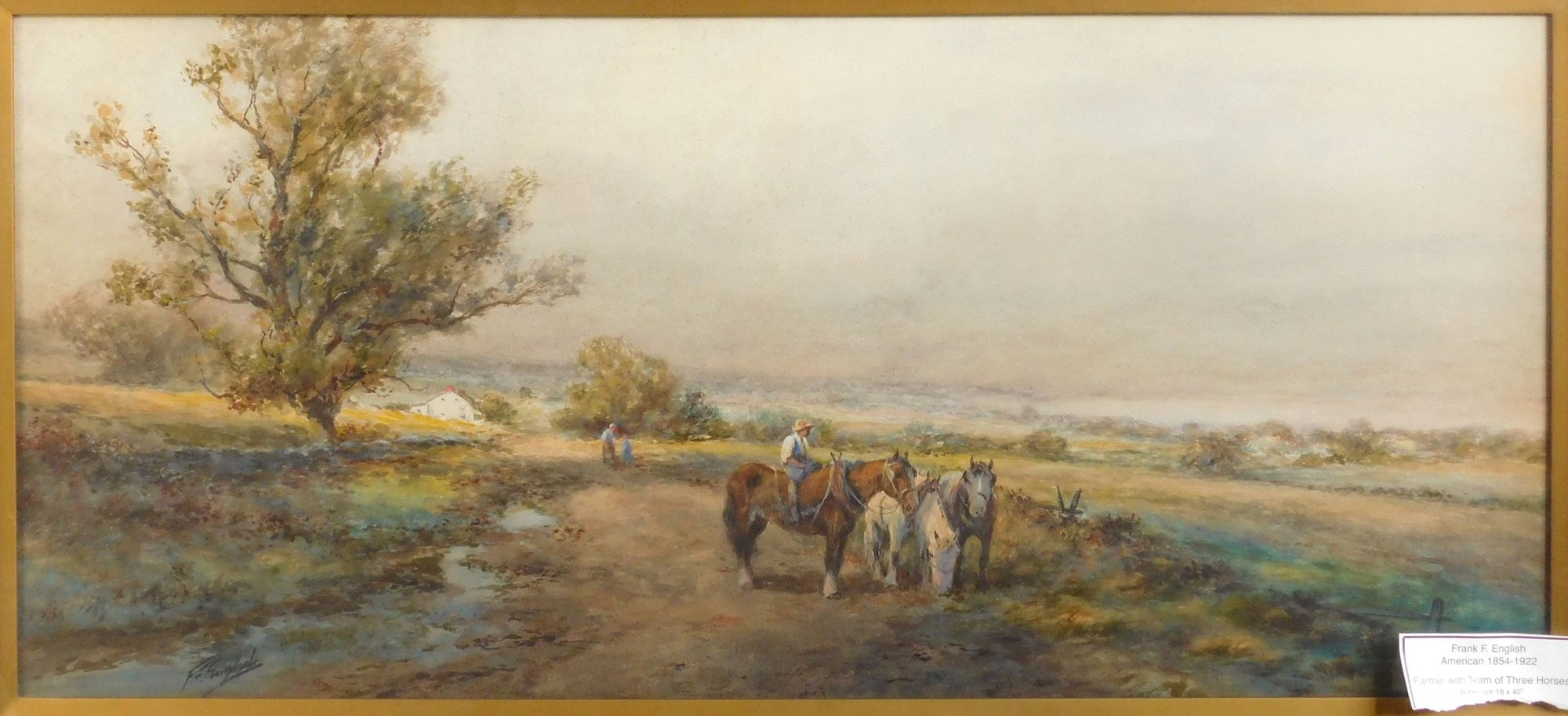 Frank F. English | Figure and Horses on a Country Road (1917) | MutualArt