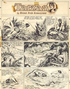 Burne Hogarth | Tarzan #923 Sunday Comic Strip Original Art 11-14-48 ...