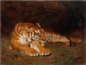 Gustave Surand | Lion Resting (1934) | MutualArt