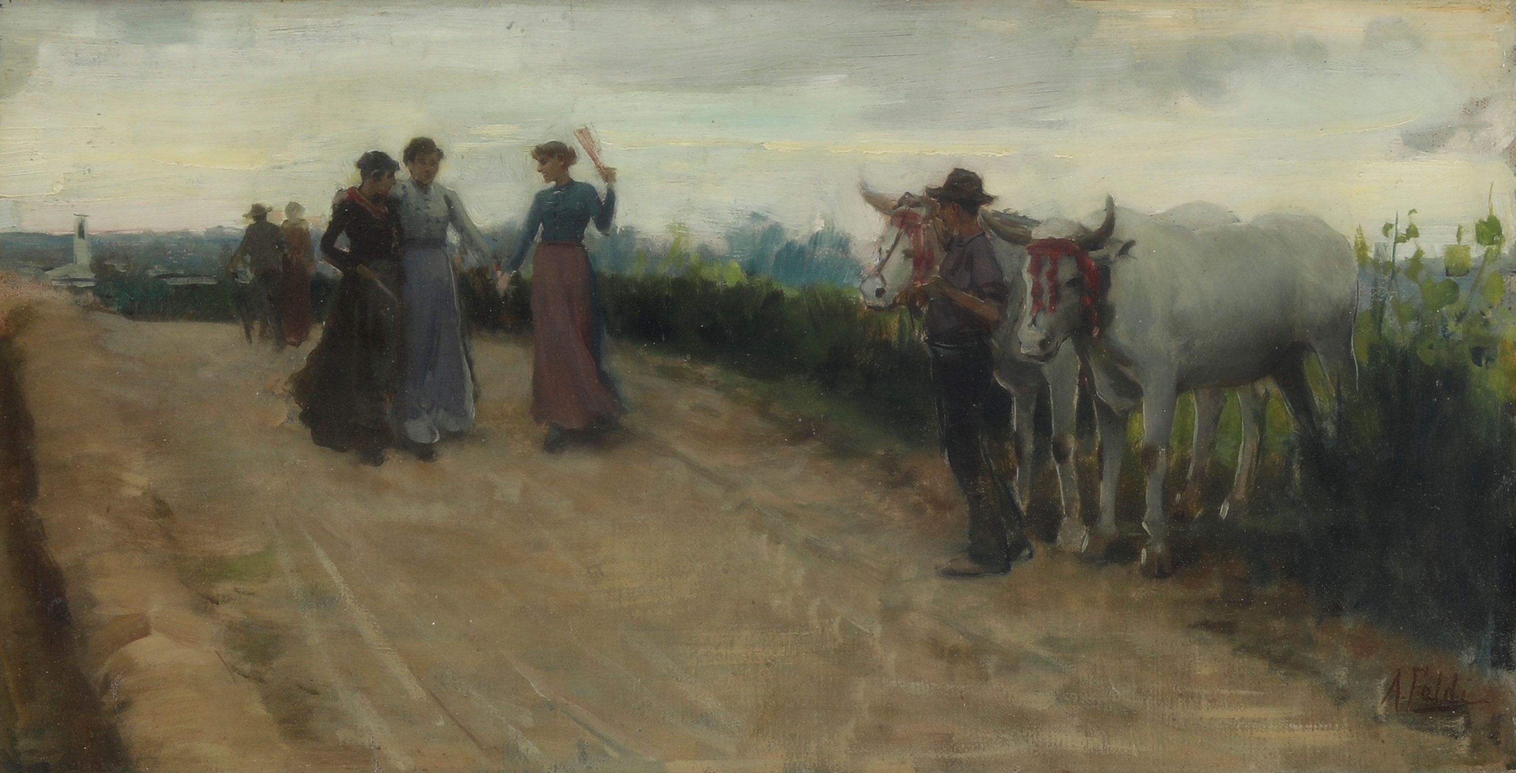 Arturo Faldi | Paesaggio con figure | MutualArt