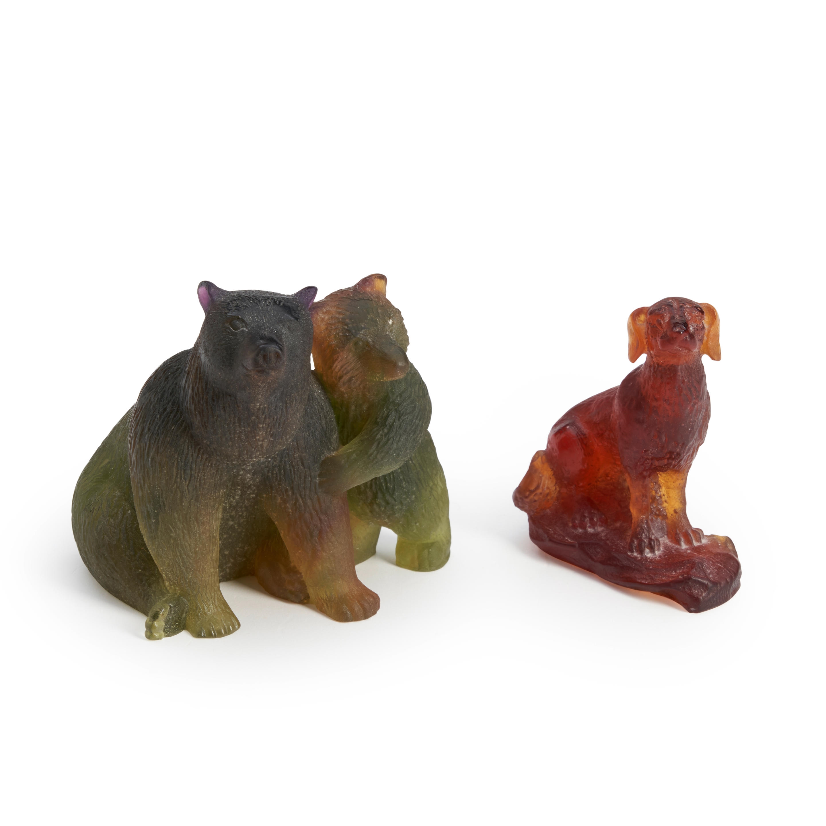 French School, 20th Century | TWO SMALL DAUM GLASS ANIMAL SCULPTURES ...