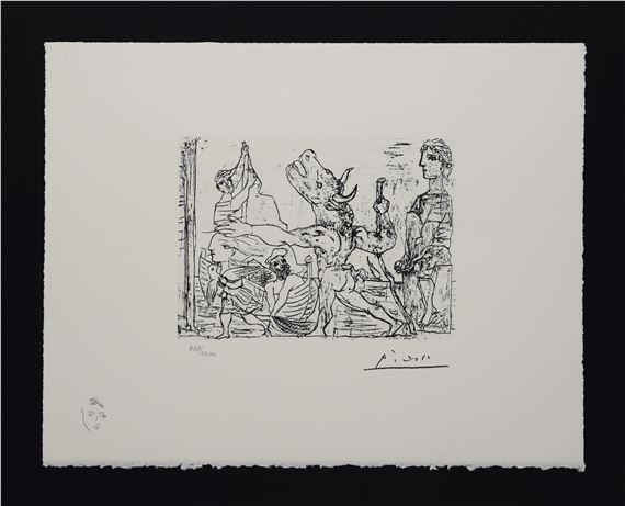 Pablo Picasso | Stary Minotaur prowadzony nocą przez małą dziewczynkę z ...