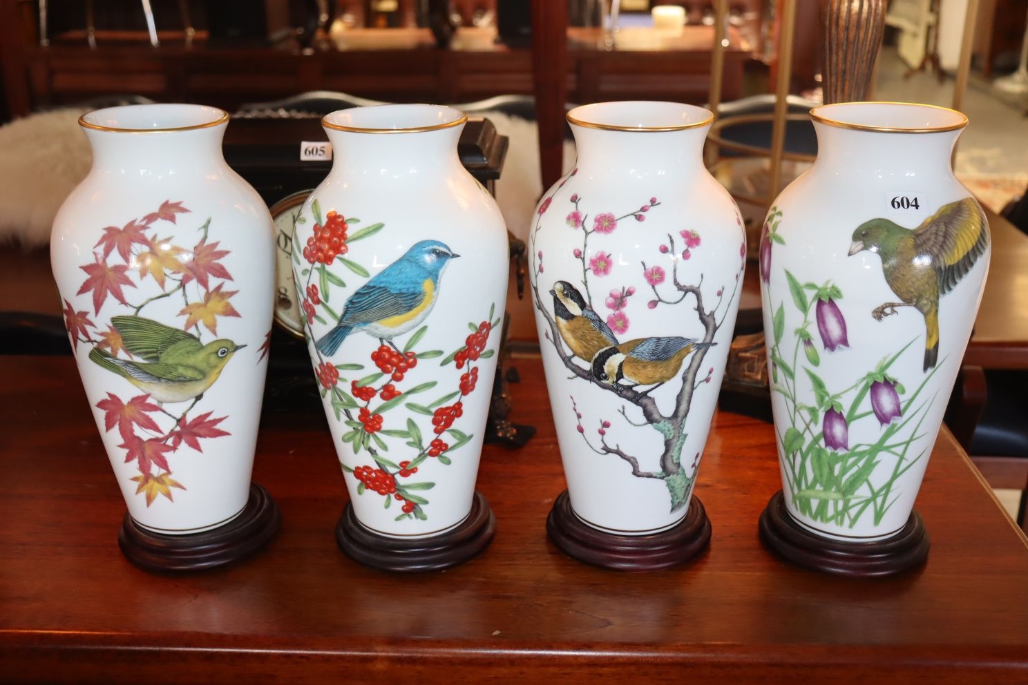 Edmund Franklin Ward | SET OF 4 BIRD VASES | MutualArt