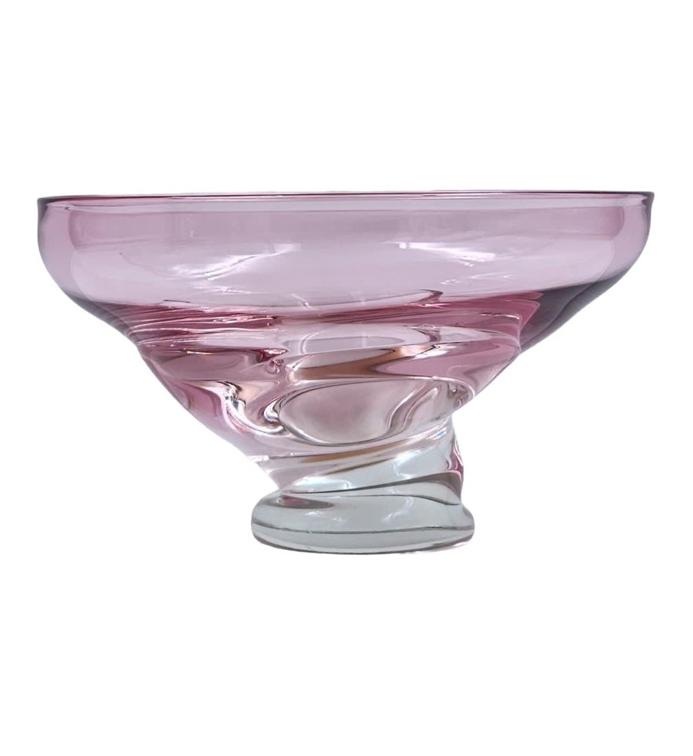 Ed Branson | Signed Ed Branson Pink Art Glass Bowl | MutualArt