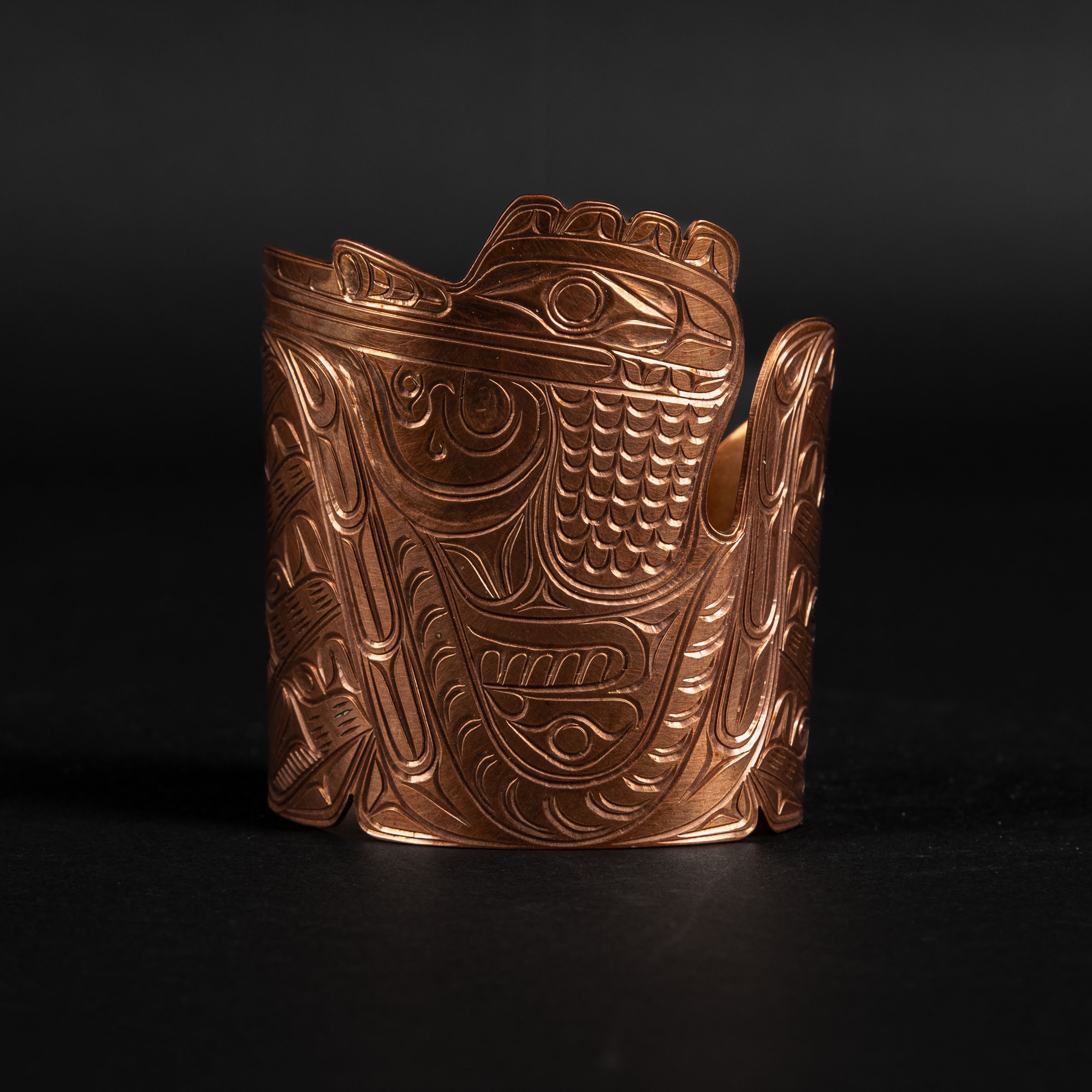 Patrick Seaweed | A COPPER CUFF WITH CORMORANT DESIGN | MutualArt