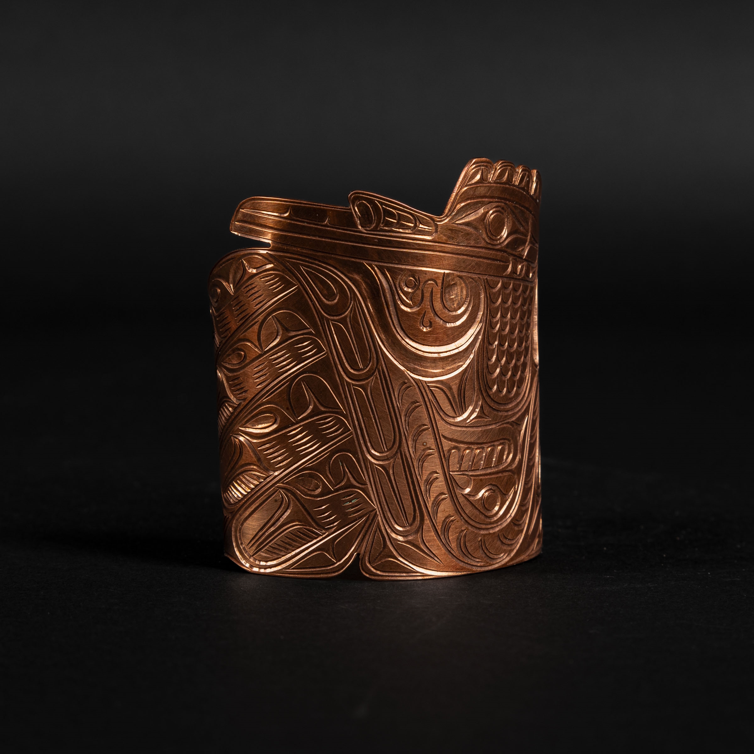 Patrick Seaweed | A COPPER CUFF WITH CORMORANT DESIGN | MutualArt