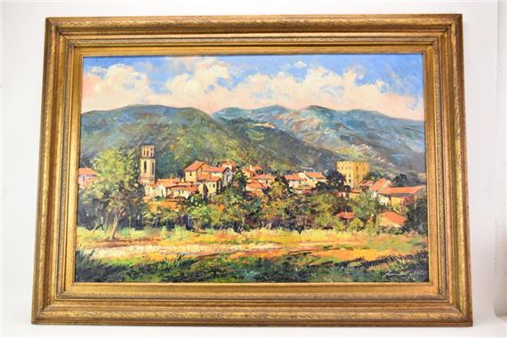 Franco Puliti | Vintage Oil on Canvas of Italian Village | MutualArt