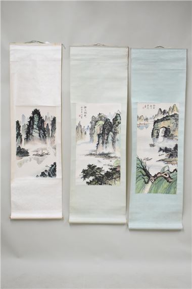 Asian School | Group of Three Assorted Asian Scrolls | MutualArt
