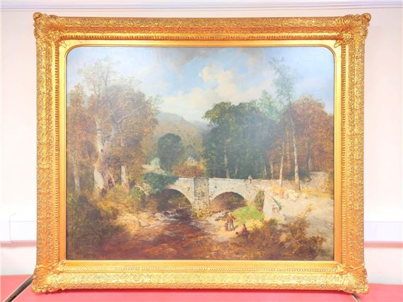 William James Blacklock | Double arch river bridge in an upland ...