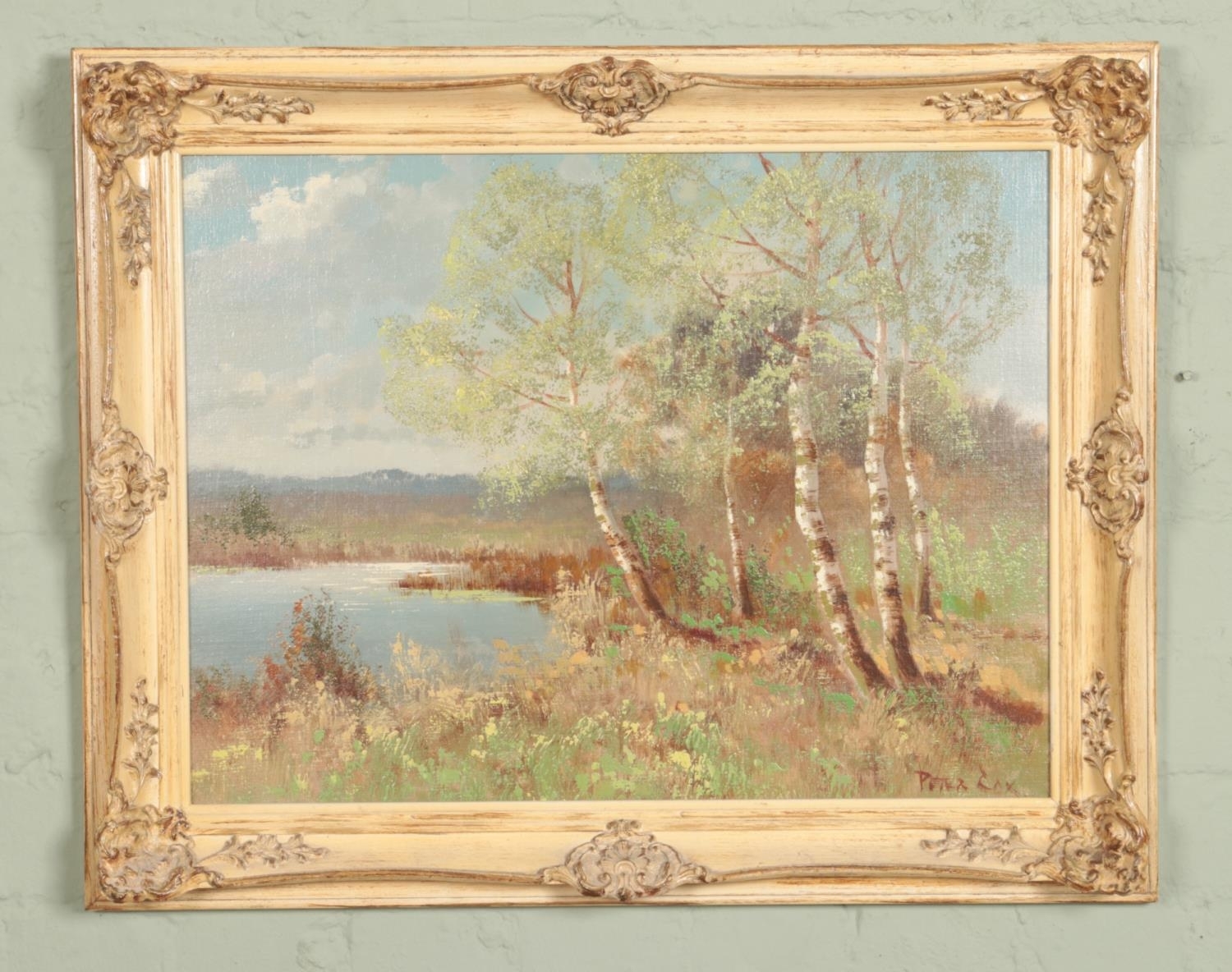 Peter Cox | Peter Cox, depicting a marshland scene in gilt frame. cm ...
