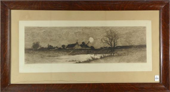 Ernest Christian Rost | Antique etching on paper depicting a river ...