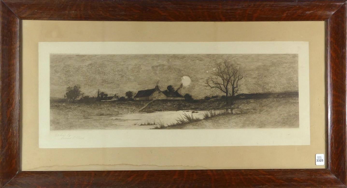 Ernest Christian Rost | Antique etching on paper depicting a river ...