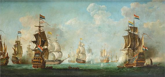 Spanish School, 19th Century | Batalla naval Armada española y ...